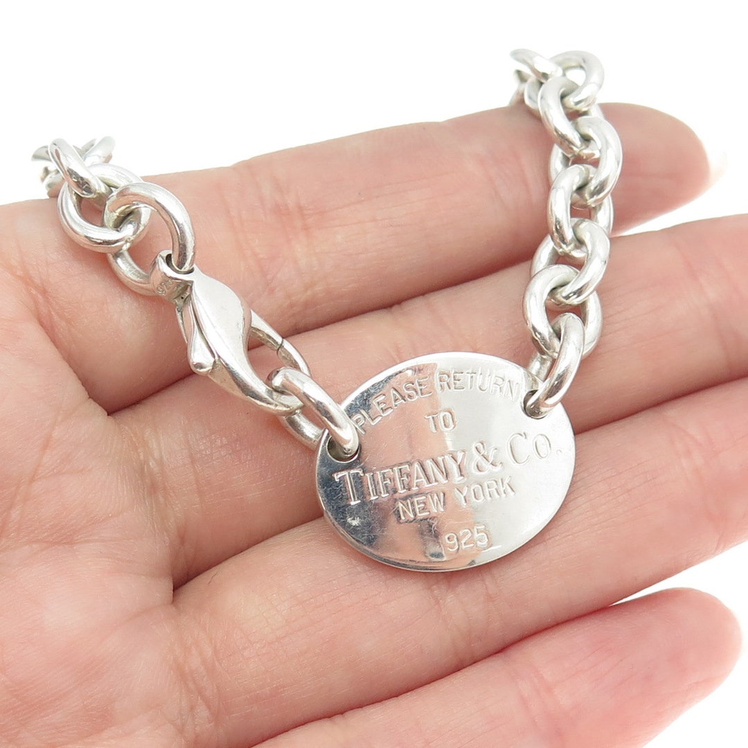TIFFANY and CO 925 Sterling Silver Vintage Return to Tiffany Tag Rolo ...