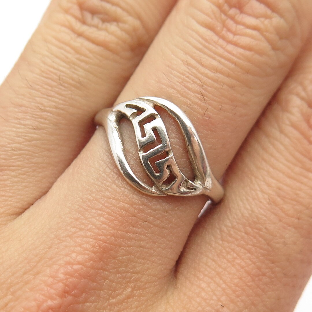 925 Sterling Silver Vintage Greek Maze Ring Size 7 3/4 - Etsy
