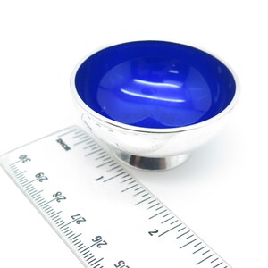 MEKA 925 Sterling Silver Vintage Denmark Guilloche Enamel Salt Cellar ...