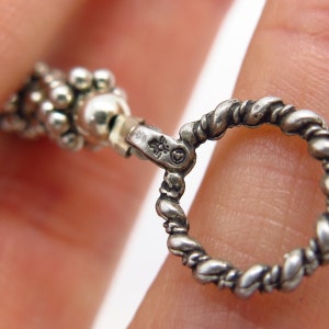 925 Sterling Silver Vintage Real Melanite Gem Beaded Design Link ...