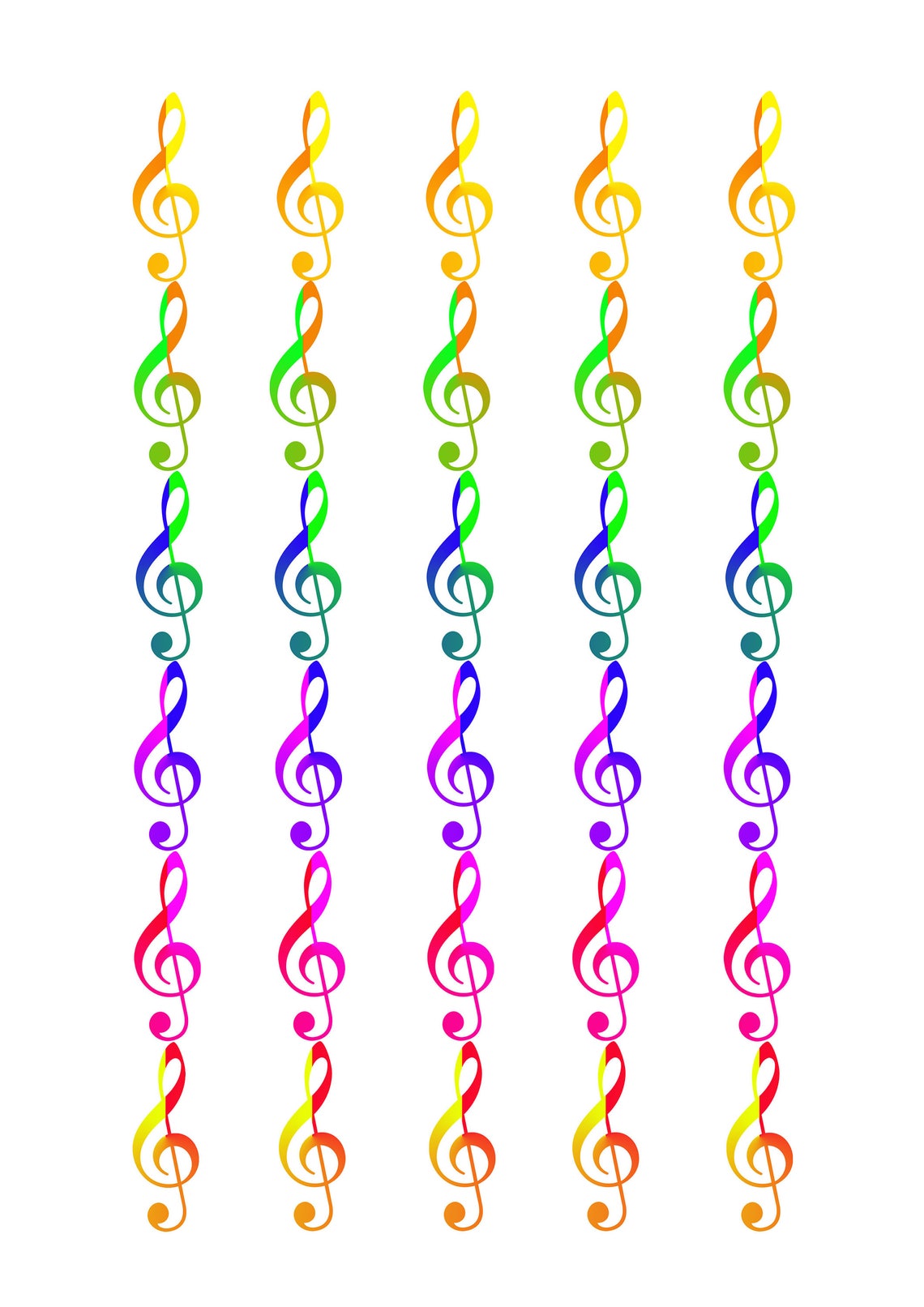 Colourful Treble Clef / Musical Clef A4 Poster - Etsy