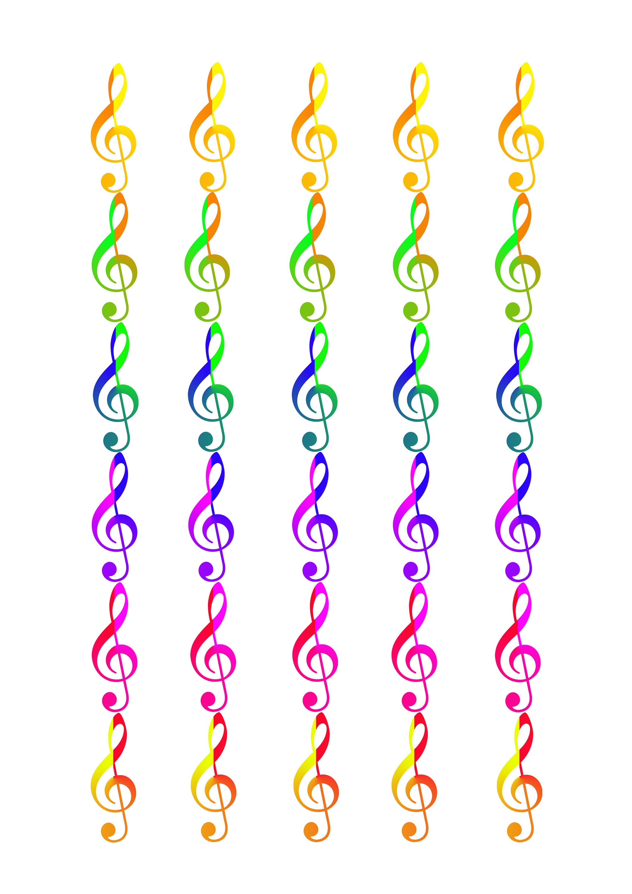 Colourful Treble Clef / Musical Clef A4 Poster - Etsy