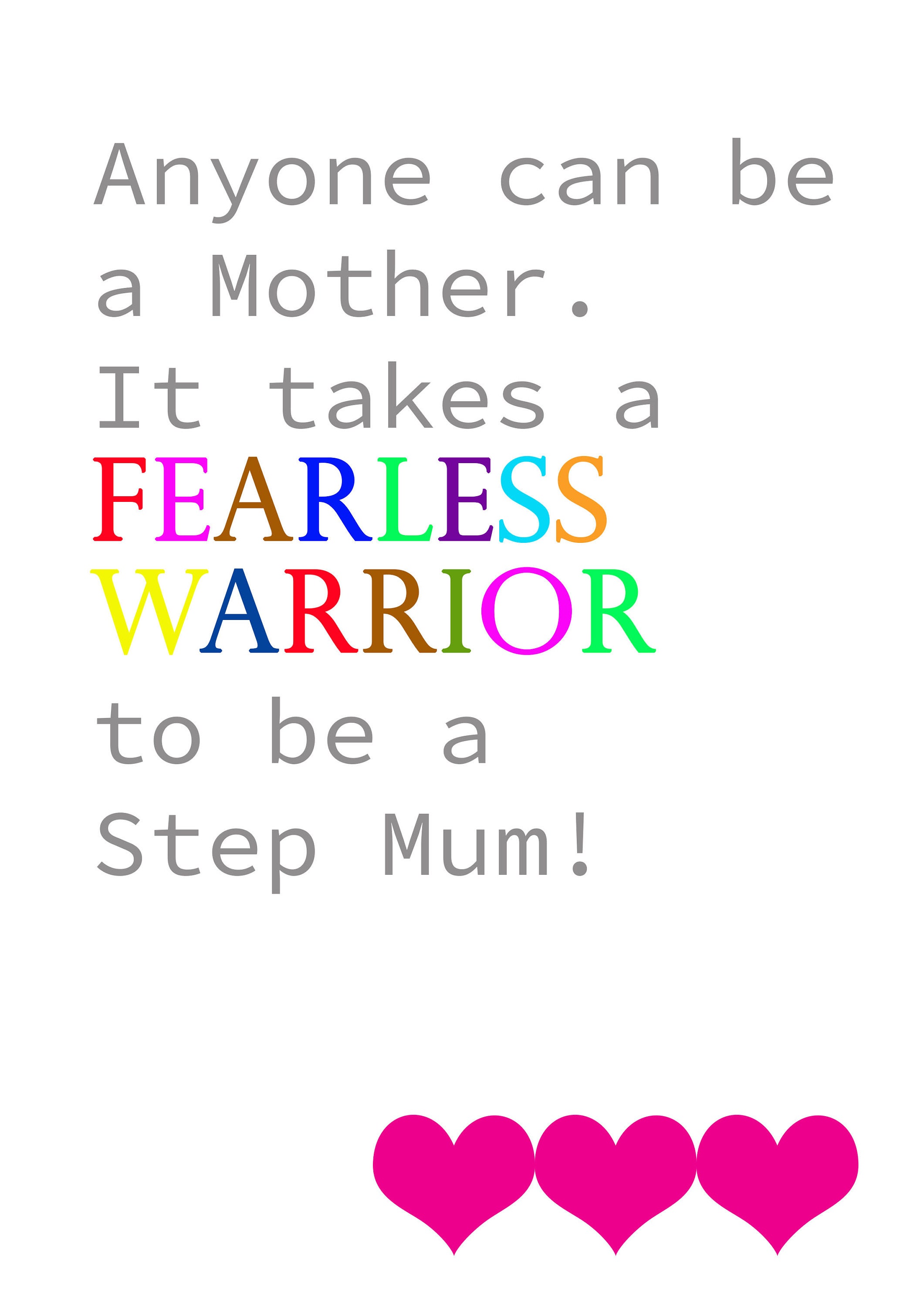 Fearless Warrior Step Mum/fearless Warrier Stepmum A4 Digital Print - Etsy