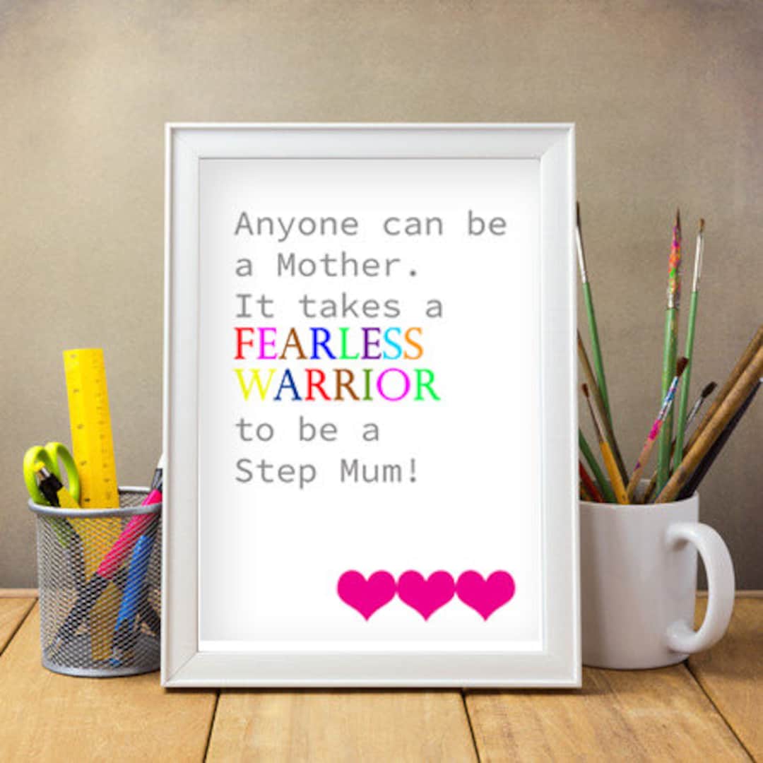 Fearless Warrior Step Mum/fearless Warrier Stepmum A4 Digital Print - Etsy