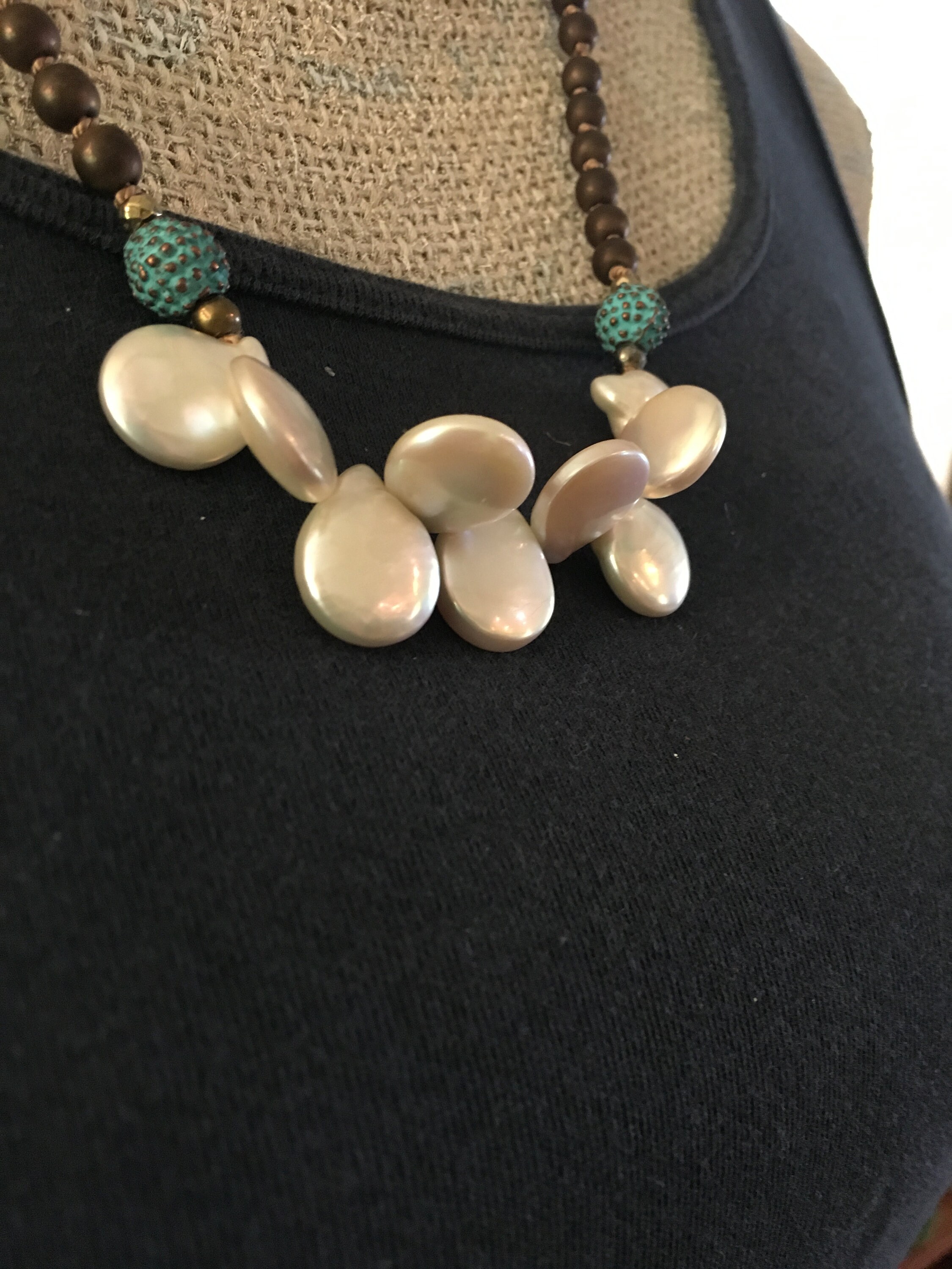 Rustic and Glam Coin Pearls With Knotted Hematite by Seejanesbeads - Etsy