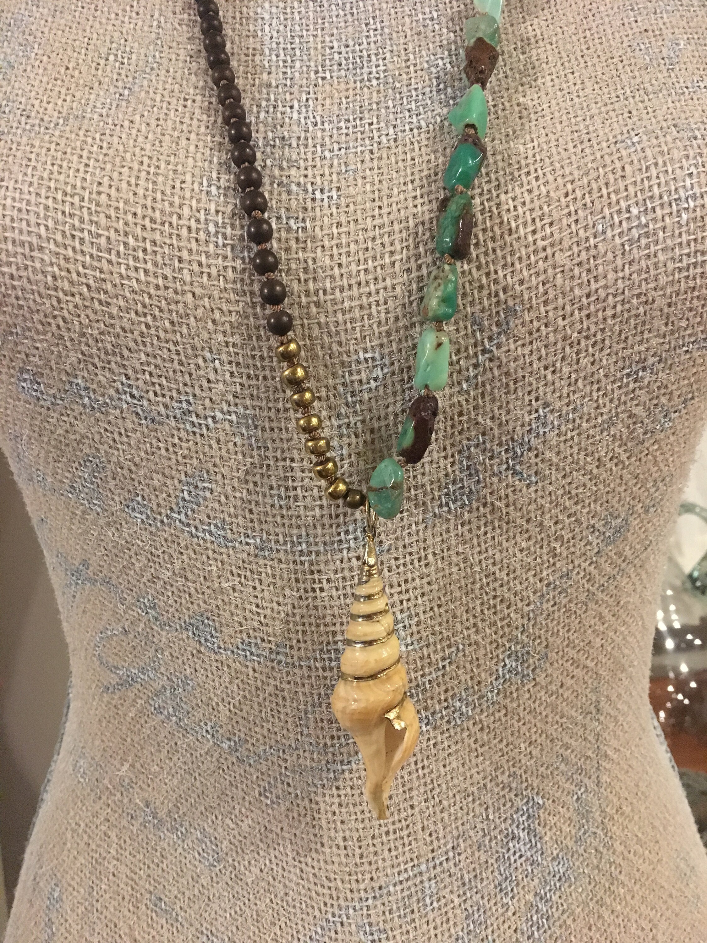 Tulip Shell With Electrformed Detail With Hand Knotted - Etsy