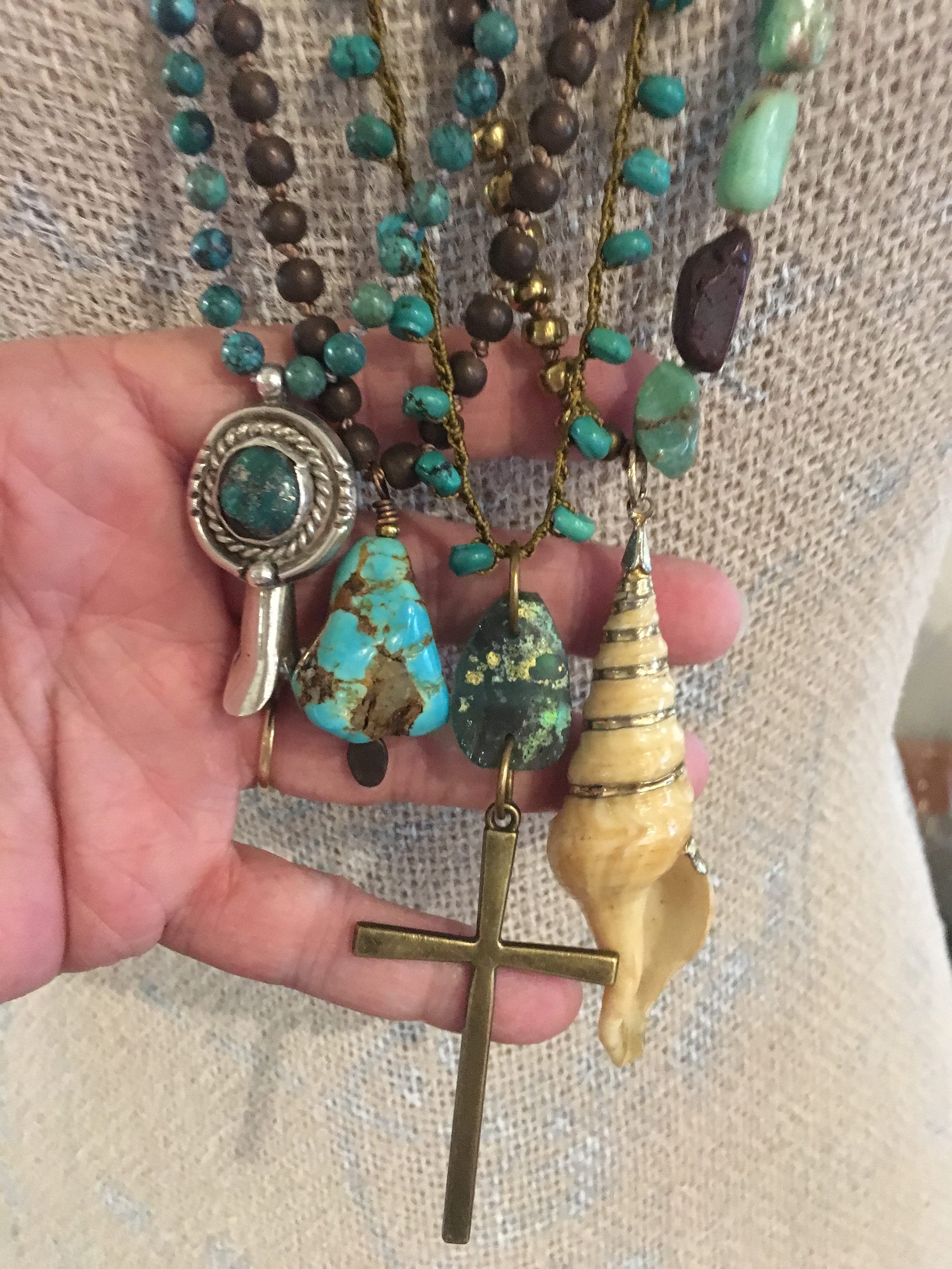 Tulip Shell With Electrformed Detail With Hand Knotted - Etsy