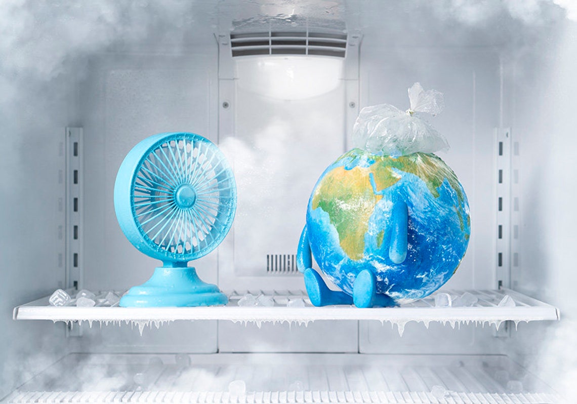 Global Cooling Print, Creative Comic Fine Art Photography, Earth Globe ...