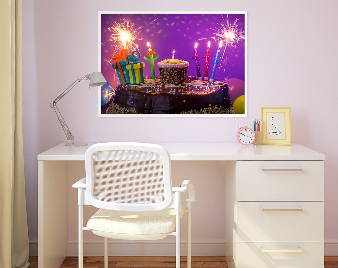 Birthday Celebration Print, Colorful Playroom Fine Art Prints, Nursery ...