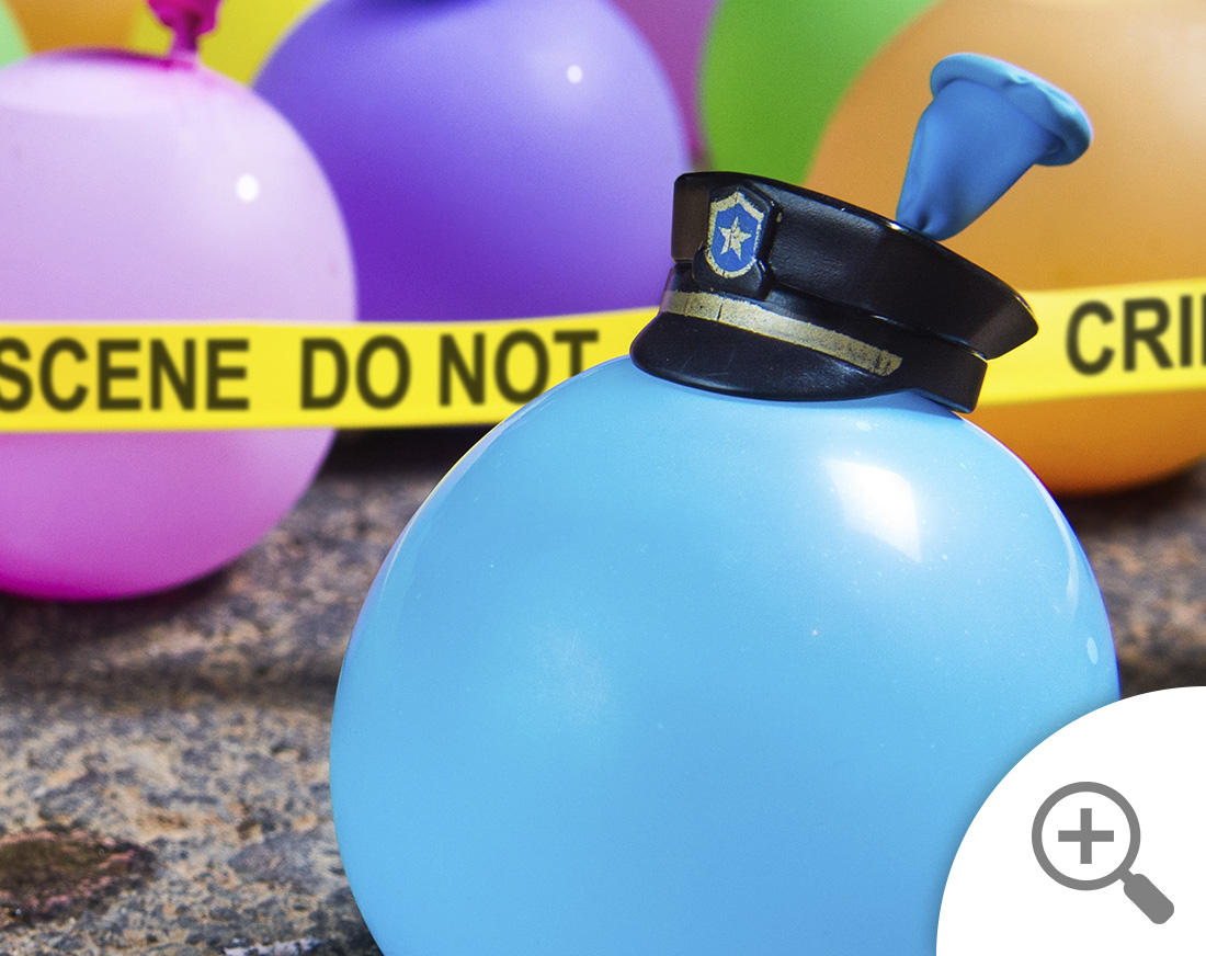 Balloon Crime Scene, Creative Comic Modern Fine Art Print, Unique ...