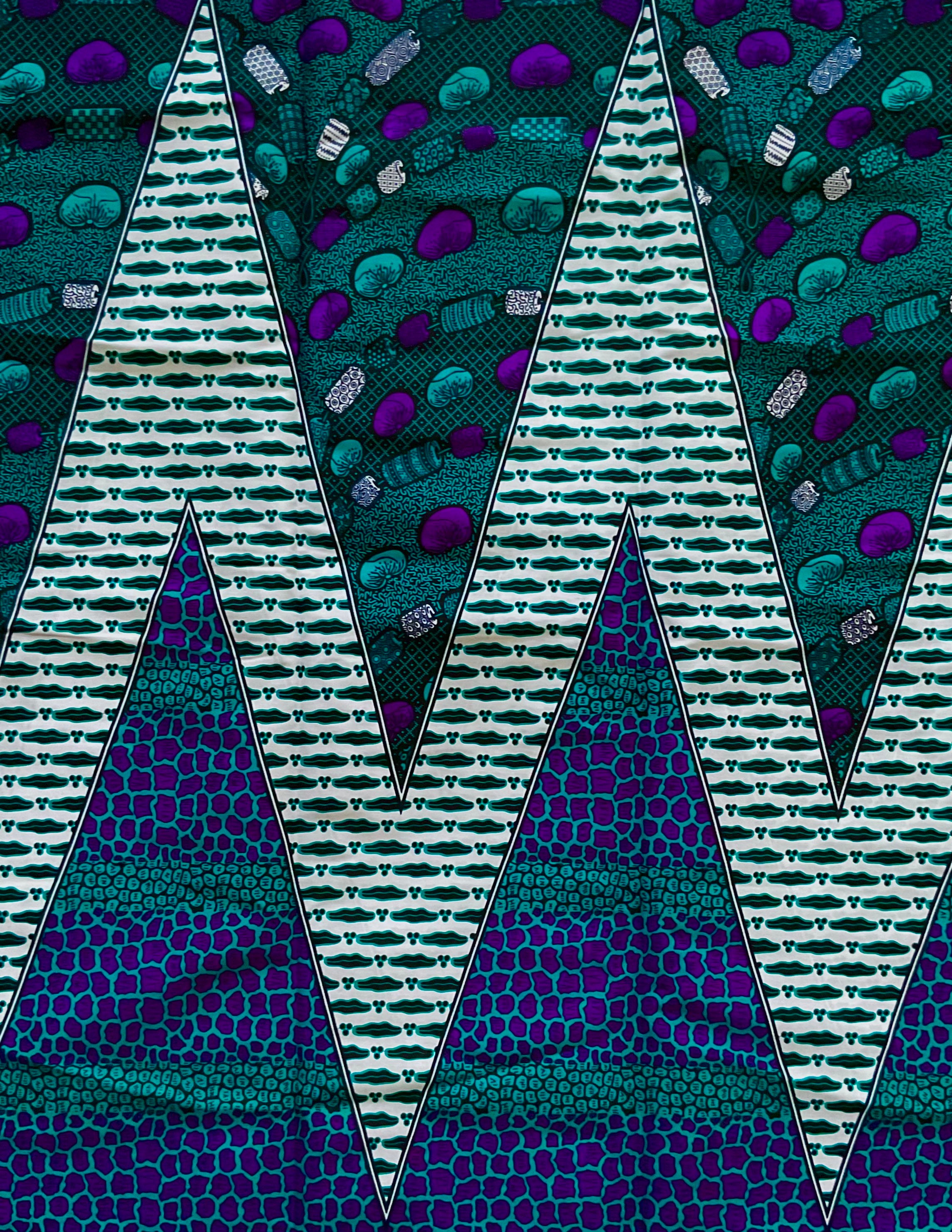 African Print Fabric/ankara Teal Purple 'amaechis - Etsy