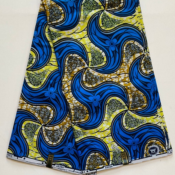 Blue Yellow Fabric - Etsy