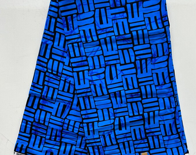 African Print Fabric/ Ankara Blue Black - Etsy