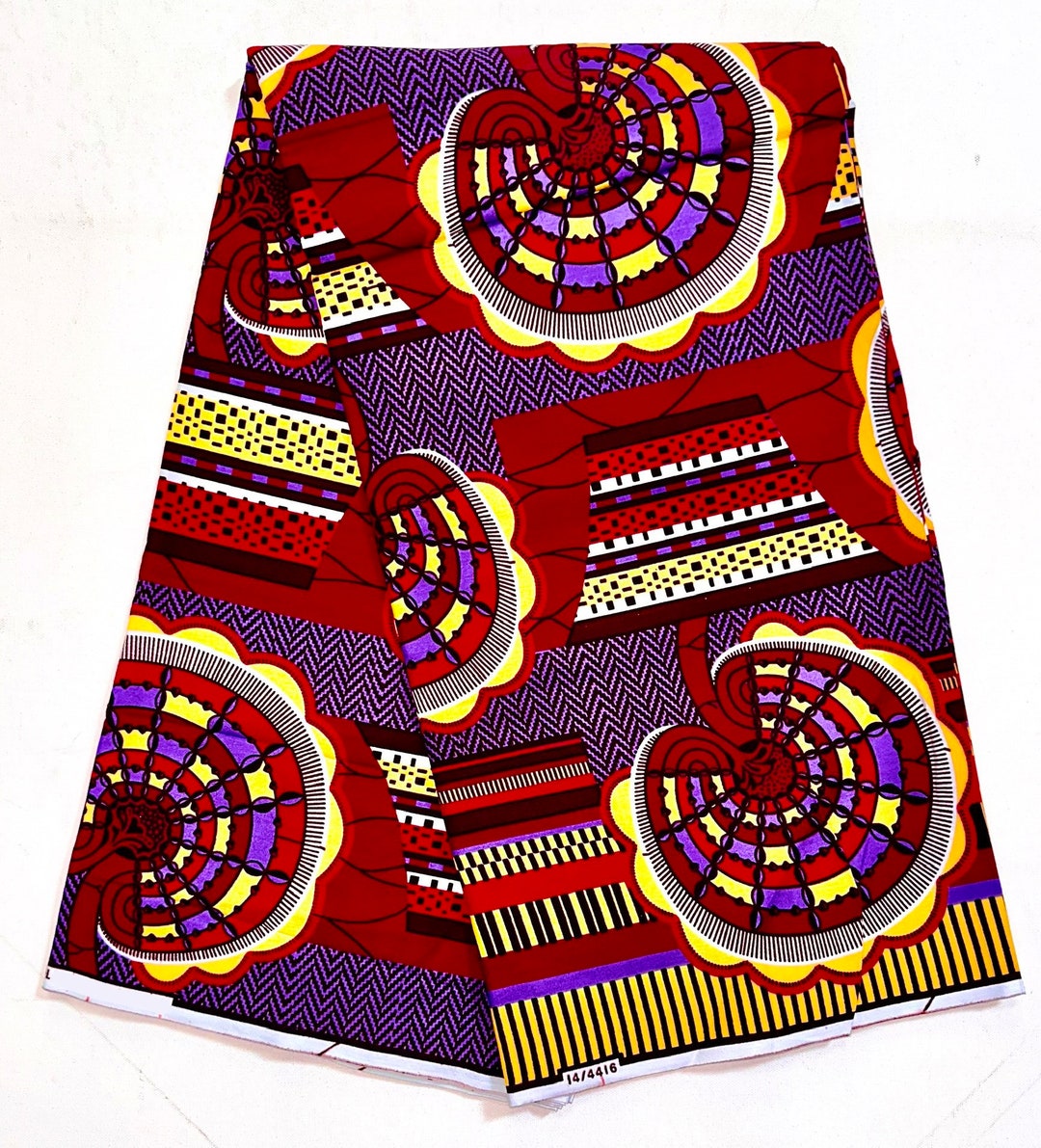African Print Fabric/ Ankara Purple, Red, Brown, Gold valencia, YARD or ...