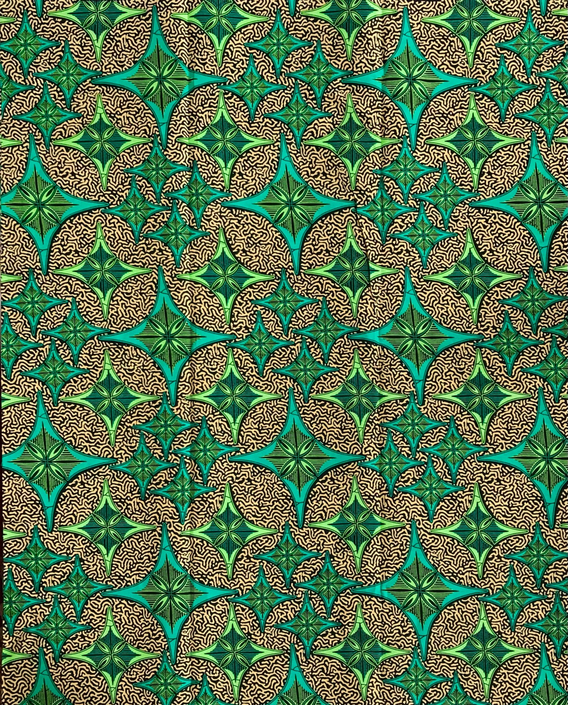 African Print Fabric/ Ankara Green Beige 'Emerald | Etsy