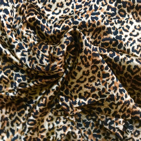 Satin Leopard Print Fabric - Etsy