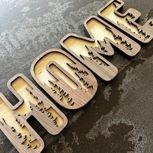 Wood Tree Wall Decor, Alphabet Letters, Woodland Nursery, Forest ...