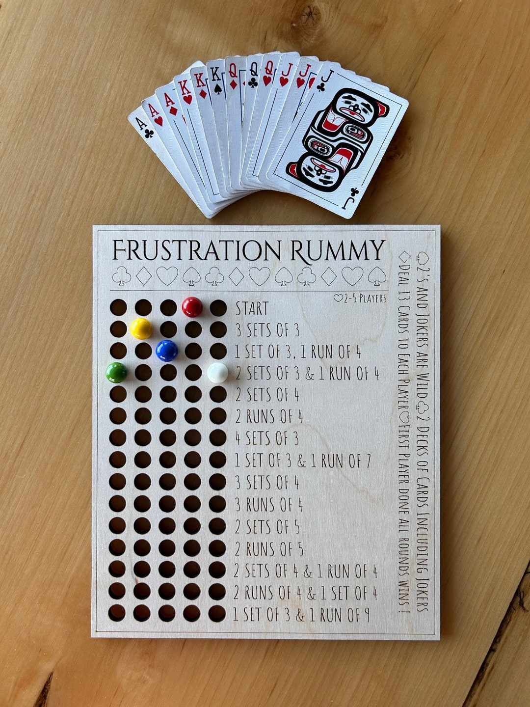 Frustration Rummy Board Game, Gameboard, Family Game Night, Marbles ...