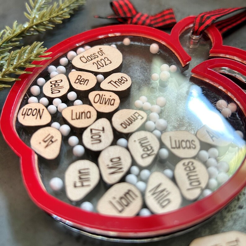 Apple Shaker Ornament Laser Cut File - Teacher Gift SVG (digital Files ...