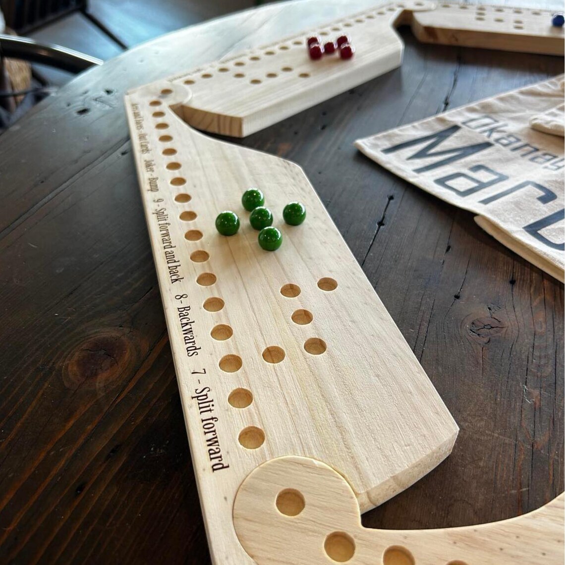 Handmade Wooden Marbles Board Game, Jokers and Pegs, Family Fun - Etsy