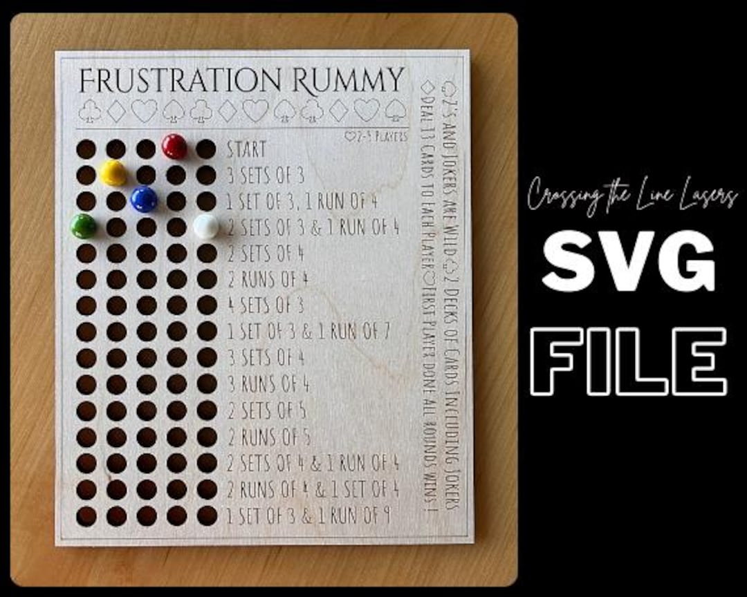 Frustration Rummy, Board Game, Rummy, Laser Cut File, Glowforge ...