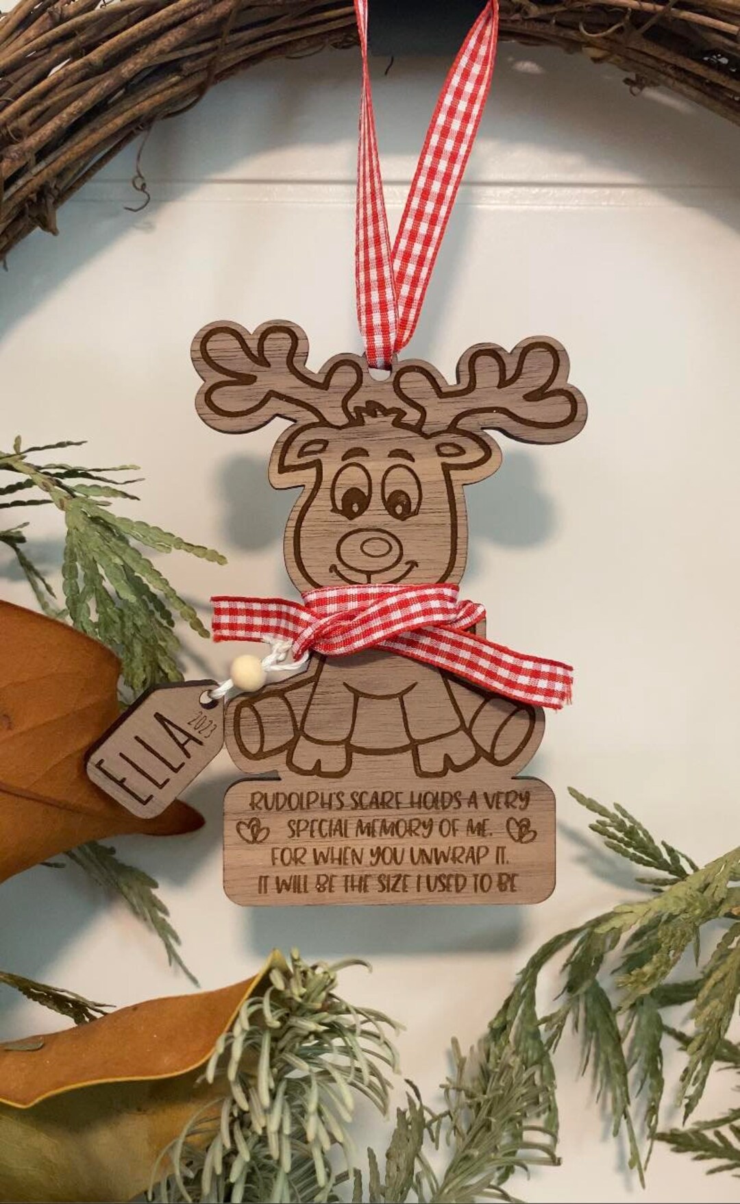 Rudolph Measurement Ornament Christmas Children Baby - Etsy