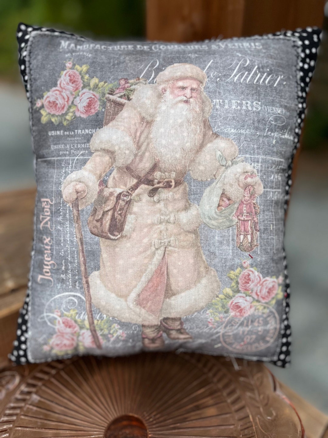 Shabby Santa Pillow, Old World Santa, Vintage Santa Claus - Etsy