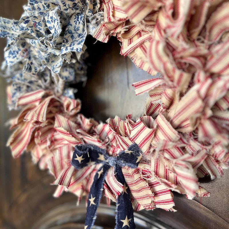 Patriotic Rag Wreath - Etsy