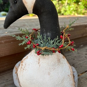 Christmas Goose Shelf Sitter, Handmade Country Geese - Etsy