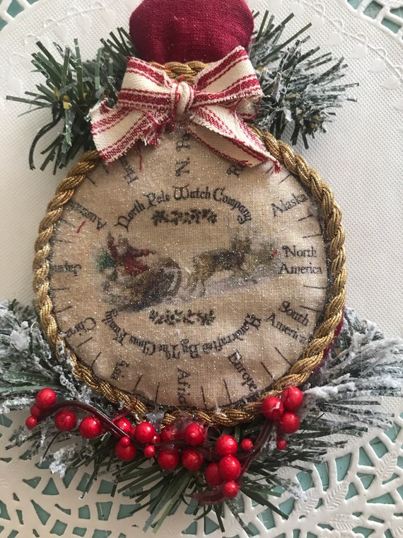 Santas' Pocket Watch Fabric Ornie Bowl Fillers - Etsy