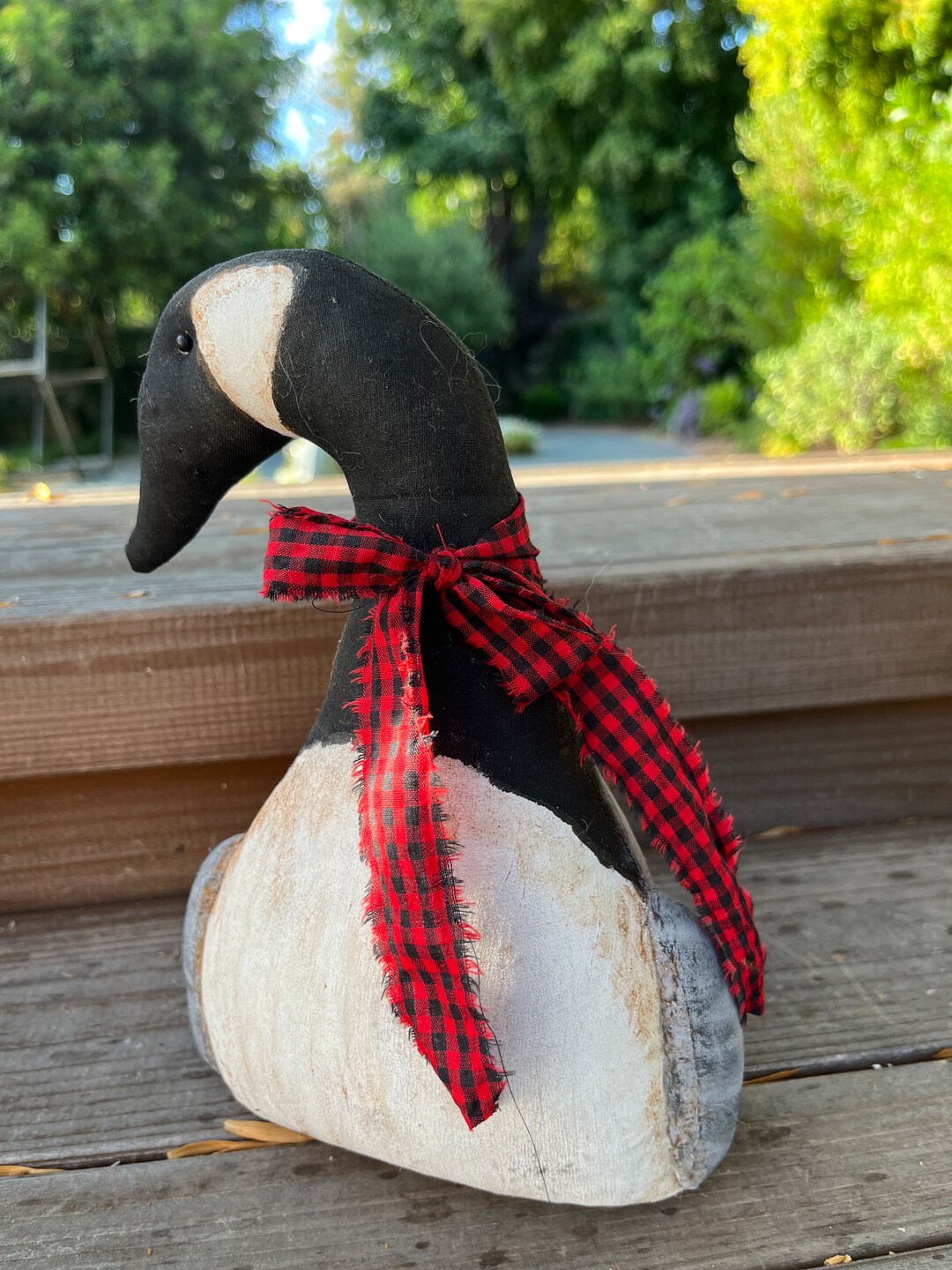 Hand Painted Christmas Goose Shelf Sitter: Country Decor - Etsy