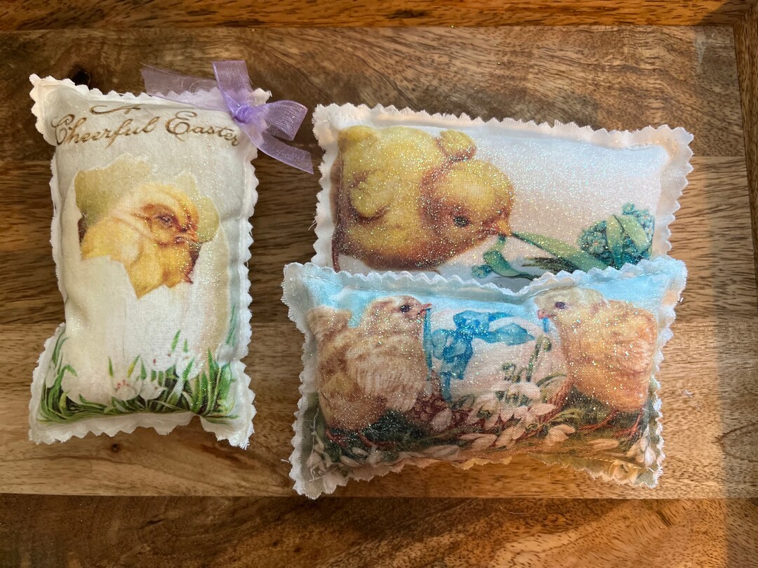 Baby Chick Pillow Ornaments: Easter Tiered Tray Decor, Set of 3 - Etsy