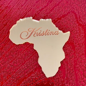 Personalized Country Shape Place Cards - Custom Africa Name Tags ...