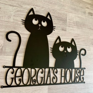 Personalized Cat Sign Custom Name Sign Cute Kitten Metal Sign Mother's ...