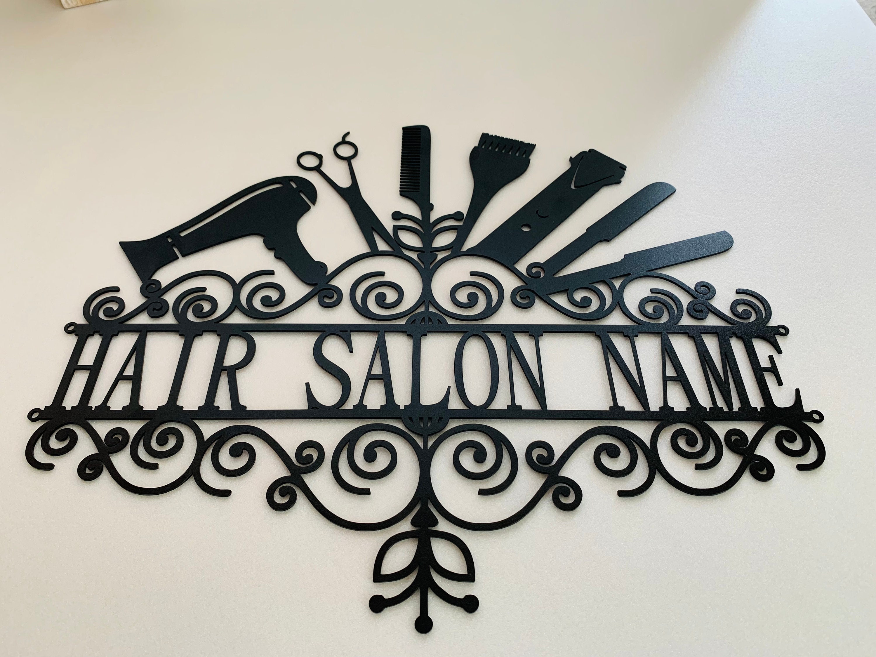 Personalized Hair Dresser Sign Custom Hair Salon Name Barber Sign Hair ...