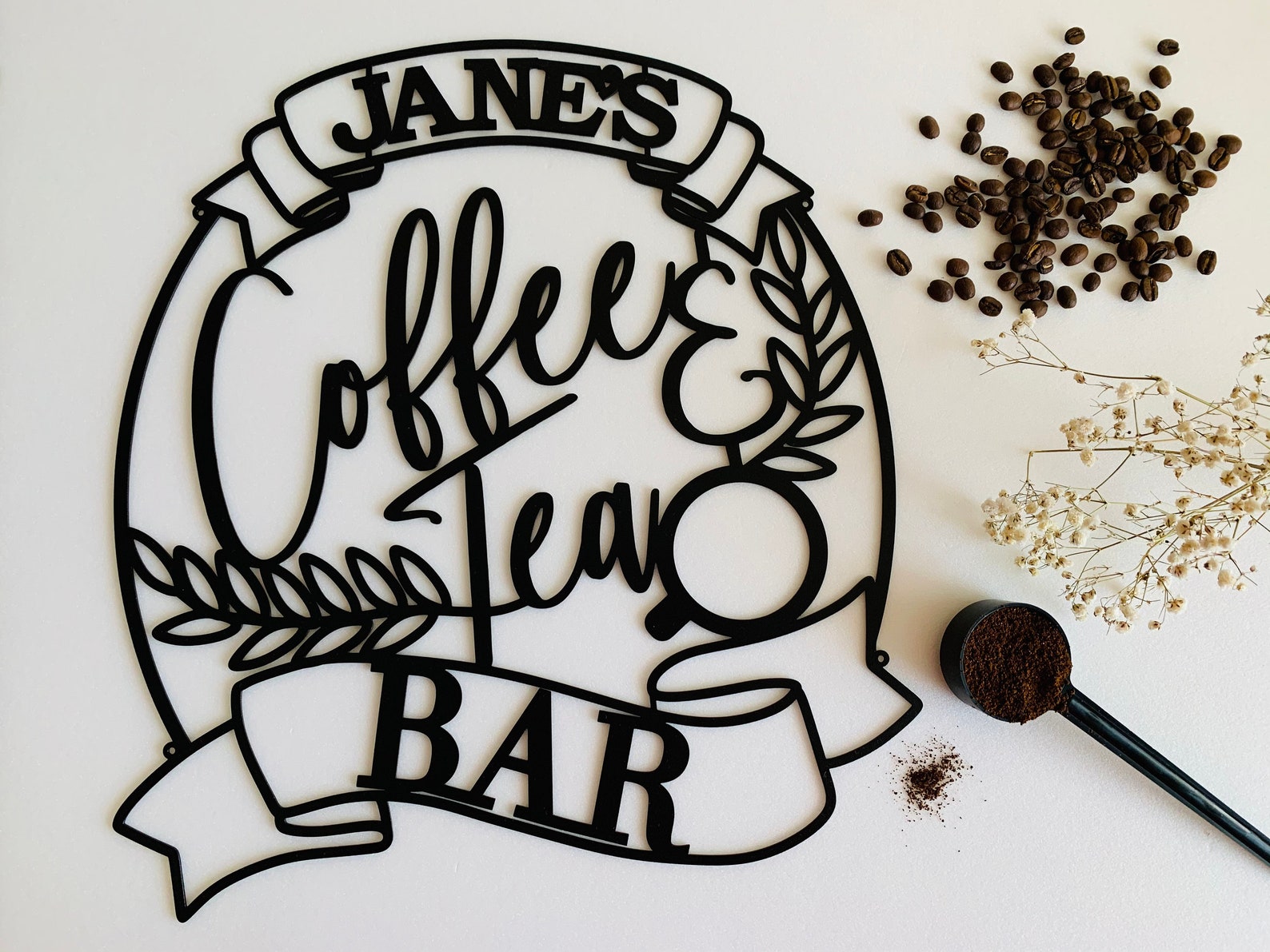 Personalized Metal Sign Coffee & Tea Bar Custom Laser Cut Name - Etsy