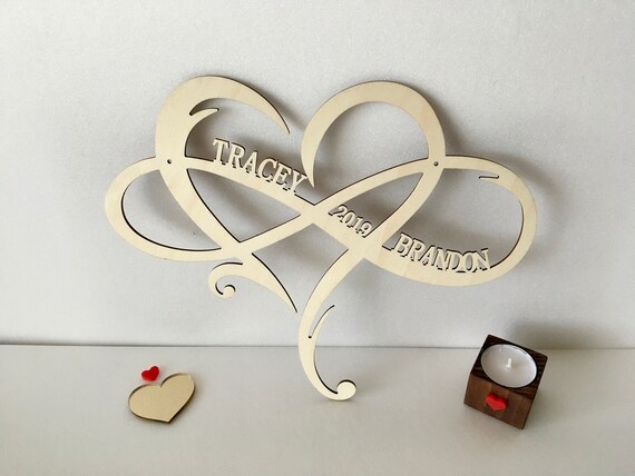 Home & Living Valentine Gift Wall sign cut out Infinity Sign Name ...