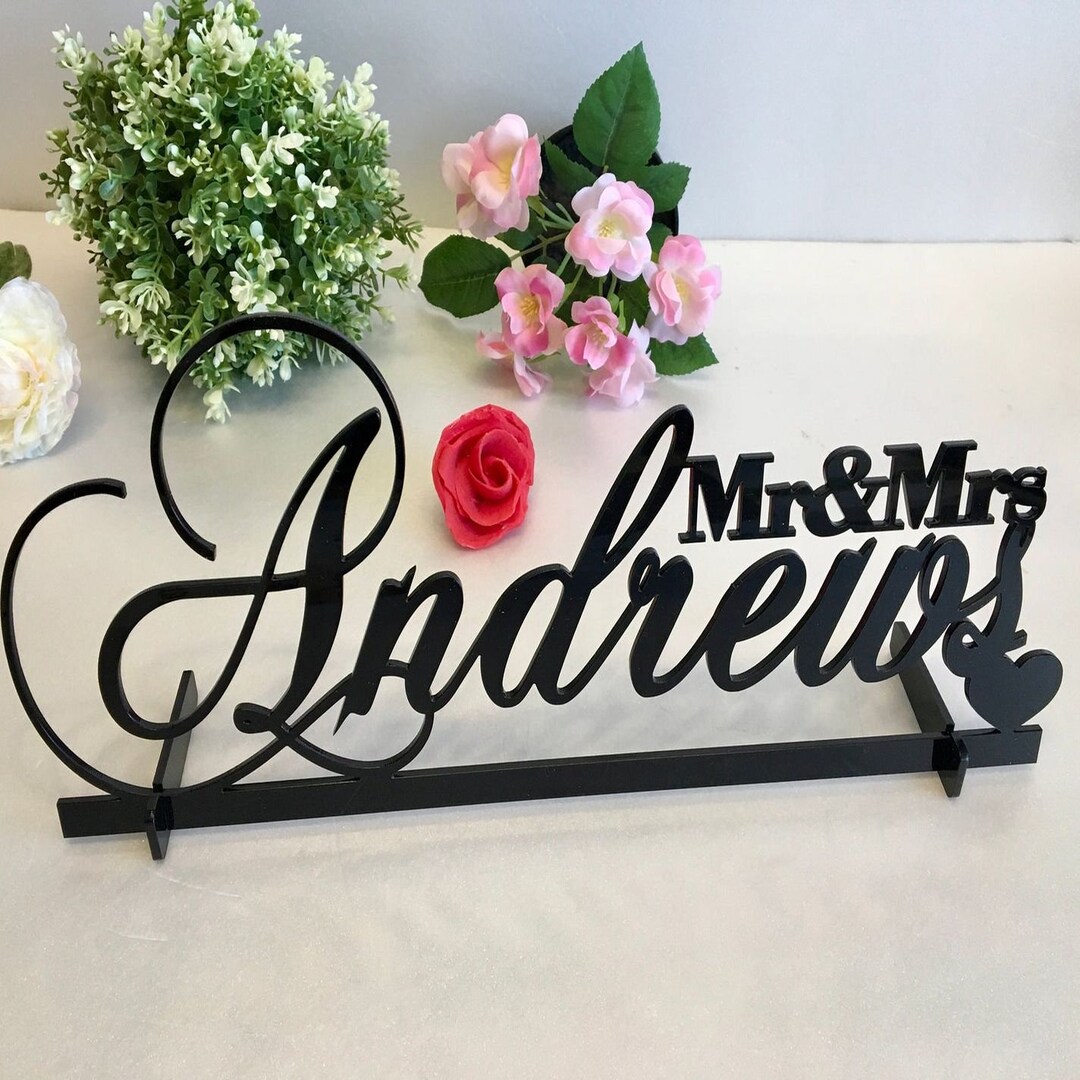Personalized Mr and Mrs Table Sign Custom Mr and Mrs Sign Sweetheart ...