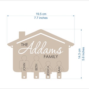 Personalized Wooden Key Rack With Family Members – Custom Wall Mount ...