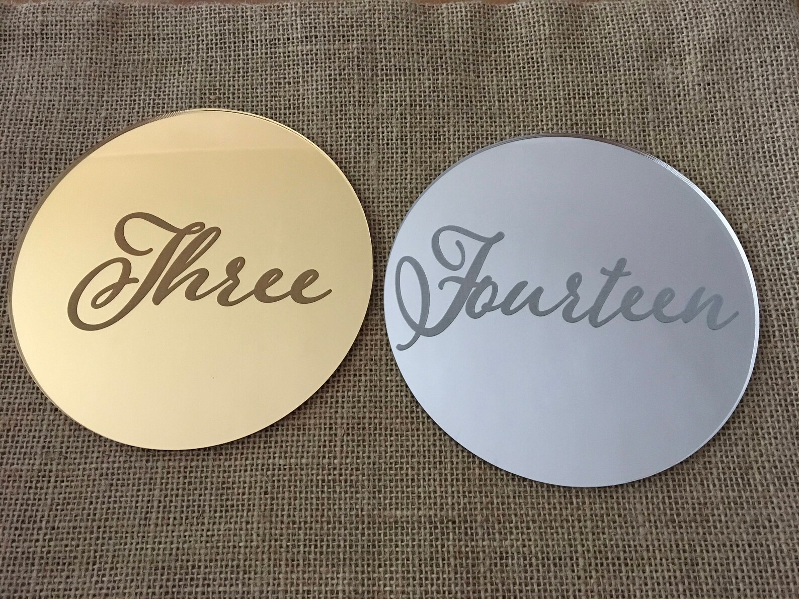 Wedding Table Numbers Silver Circle Number Centerpieces Winter - Etsy