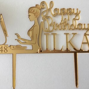 Feliz cumpleaños pastel topper nombre personalizado cualquier edad ...