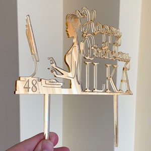 Feliz cumpleaños pastel topper nombre personalizado cualquier edad ...