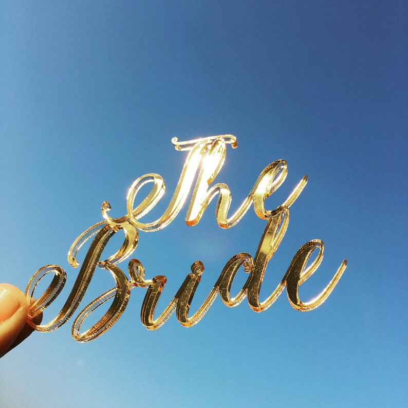 Set of 2 Personalized Bride & Groom Names Laser cut names | Etsy