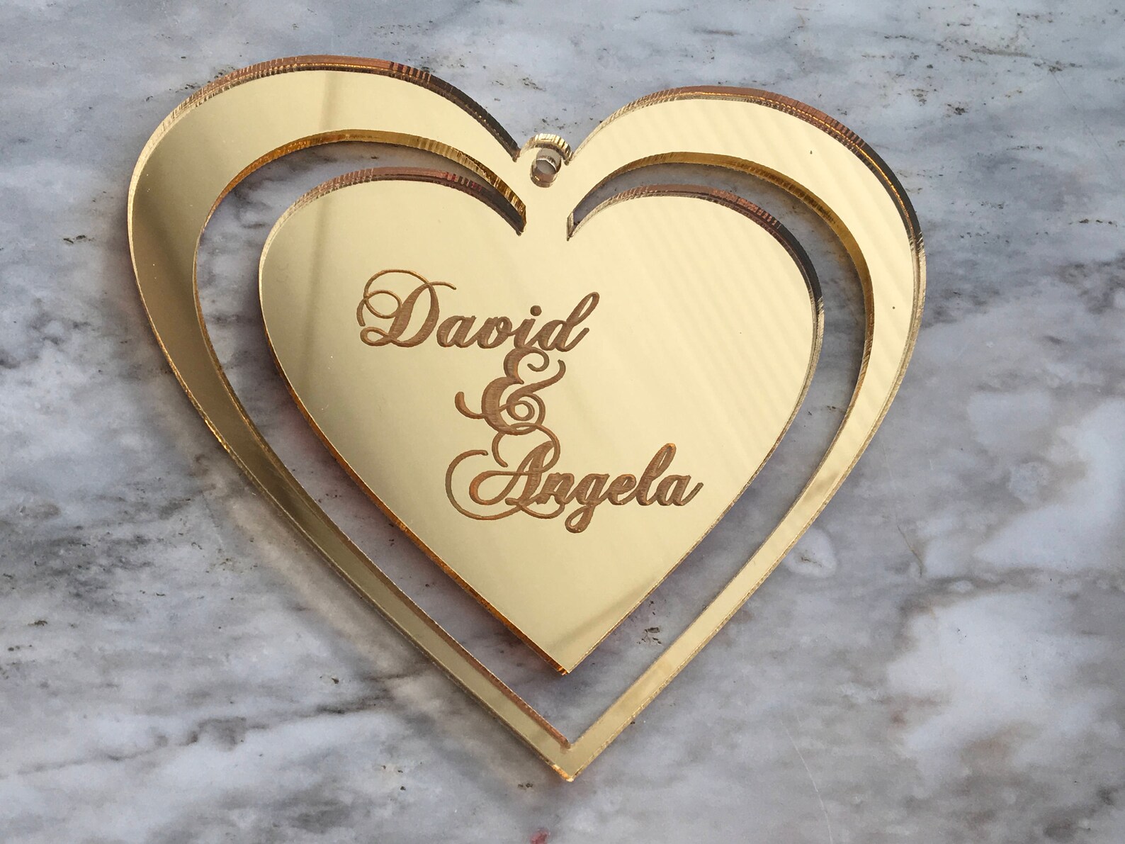 Personalized Engraved Heart Shapes Sweet Gift for Couple | Etsy