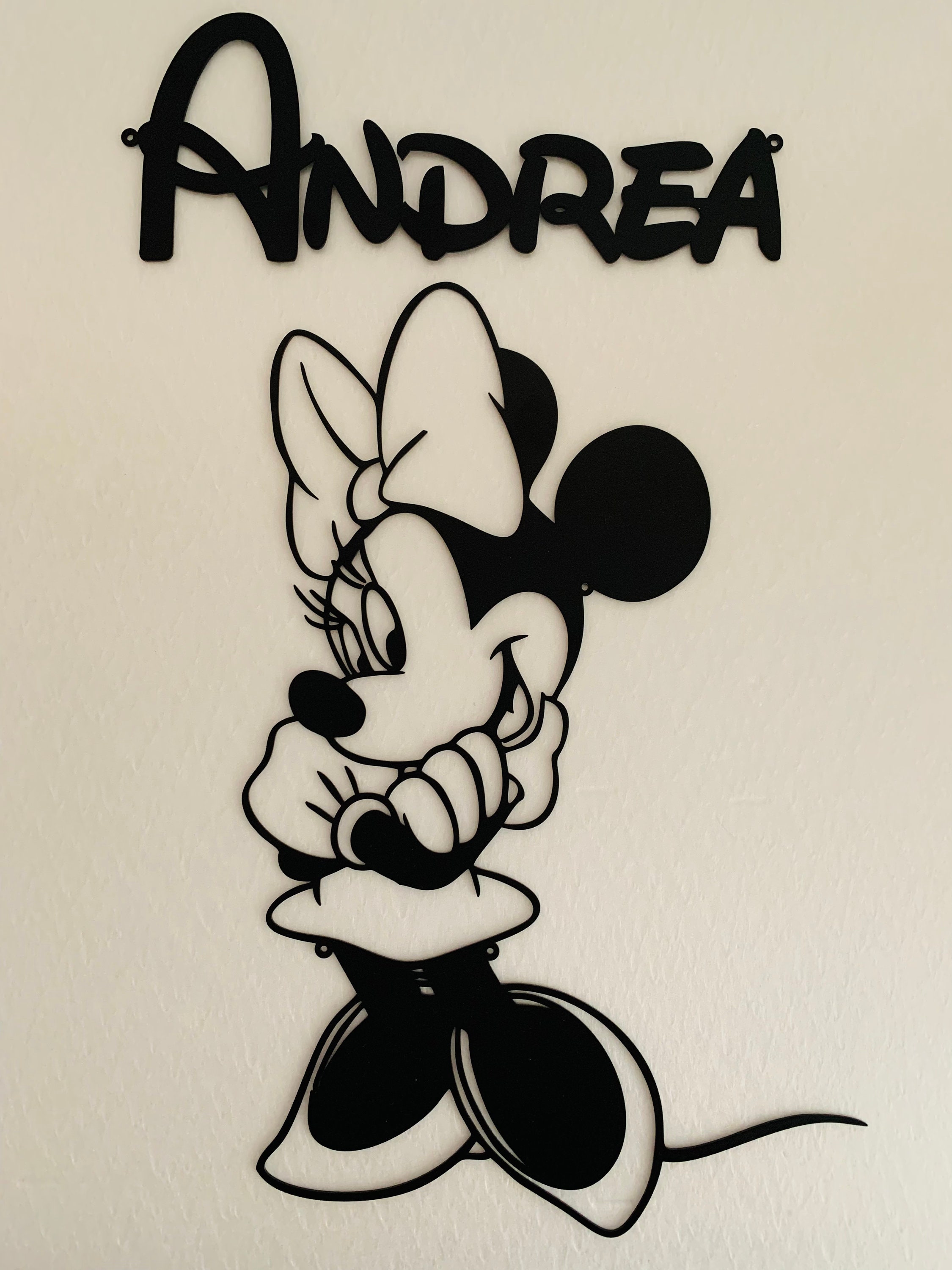 Personalized Minnie Mouse Sign Laser Cut Name Mickey Mouse Custom Metal ...