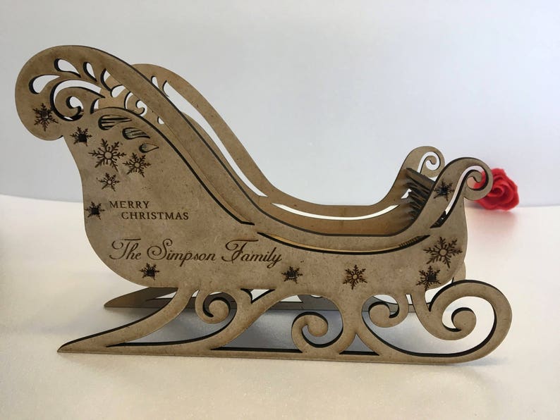 Personalized Wooden Santa’s Sleigh Christmas Eve Box | Handmade ...