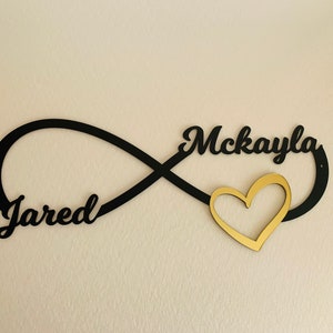 Personalized Infinity Symbol Love Sign With Heart in Different Colors ...