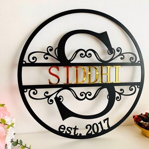 Personalized Last Name Metal Art Sign Wedding Gift Family Name Custom ...