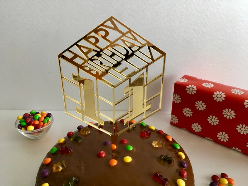 Rubik's Cube Cake Topper Personalized Any Name Age - Etsy Australia