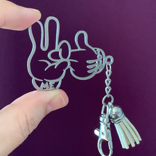 Mickey Mouse Metal Keychain - Etsy